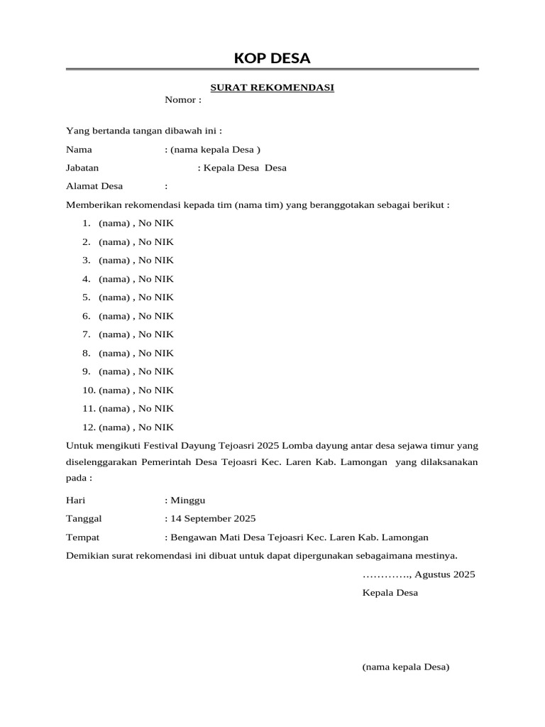 Contoh Surat Rekom | PDF