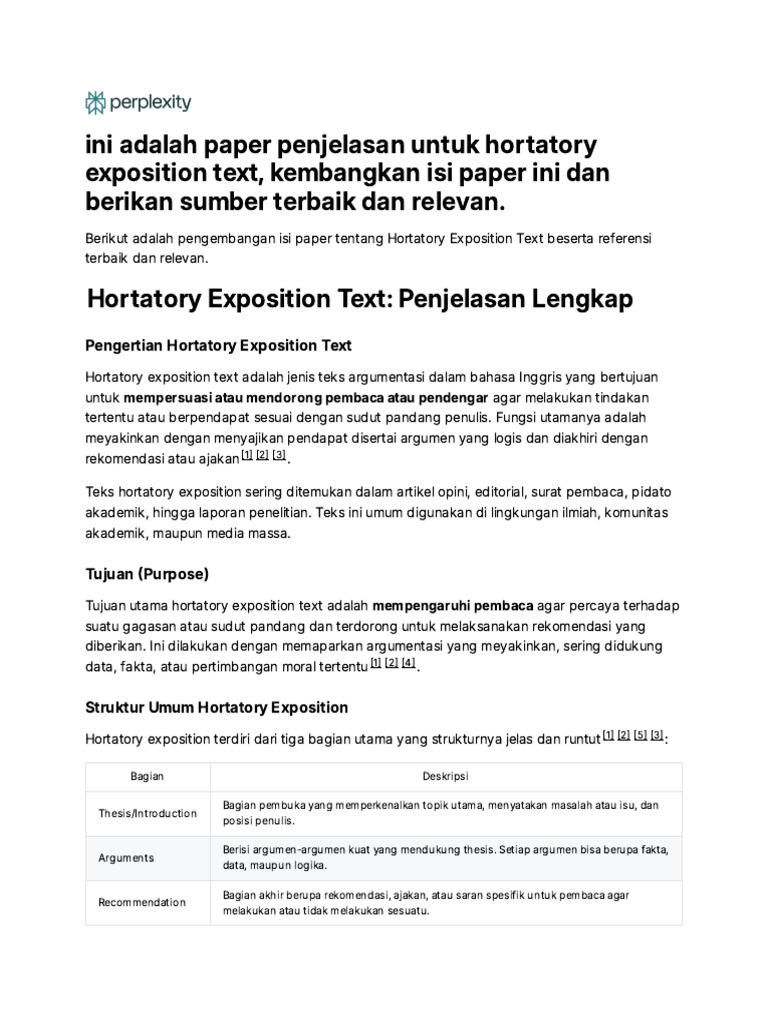Penjelasan Lengkap Hortatory Exposition | PDF