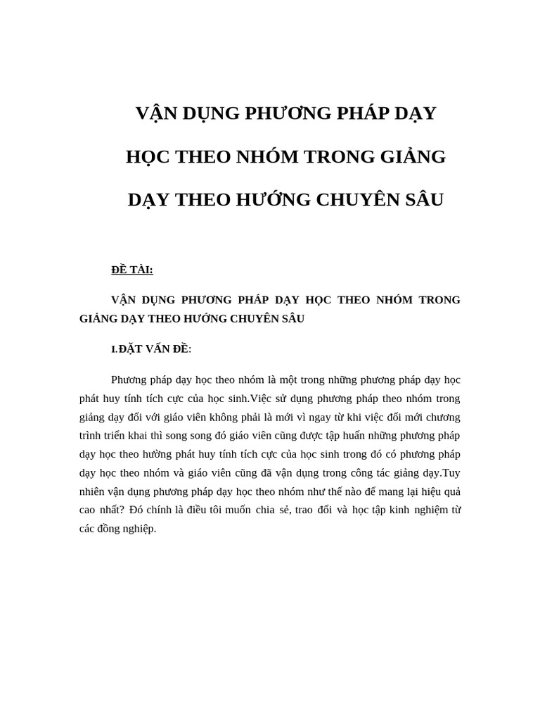 (123doc) Tai Lieu Van Dung Phuong Phap Day Hoc Theo Nhom Trong Giang ...