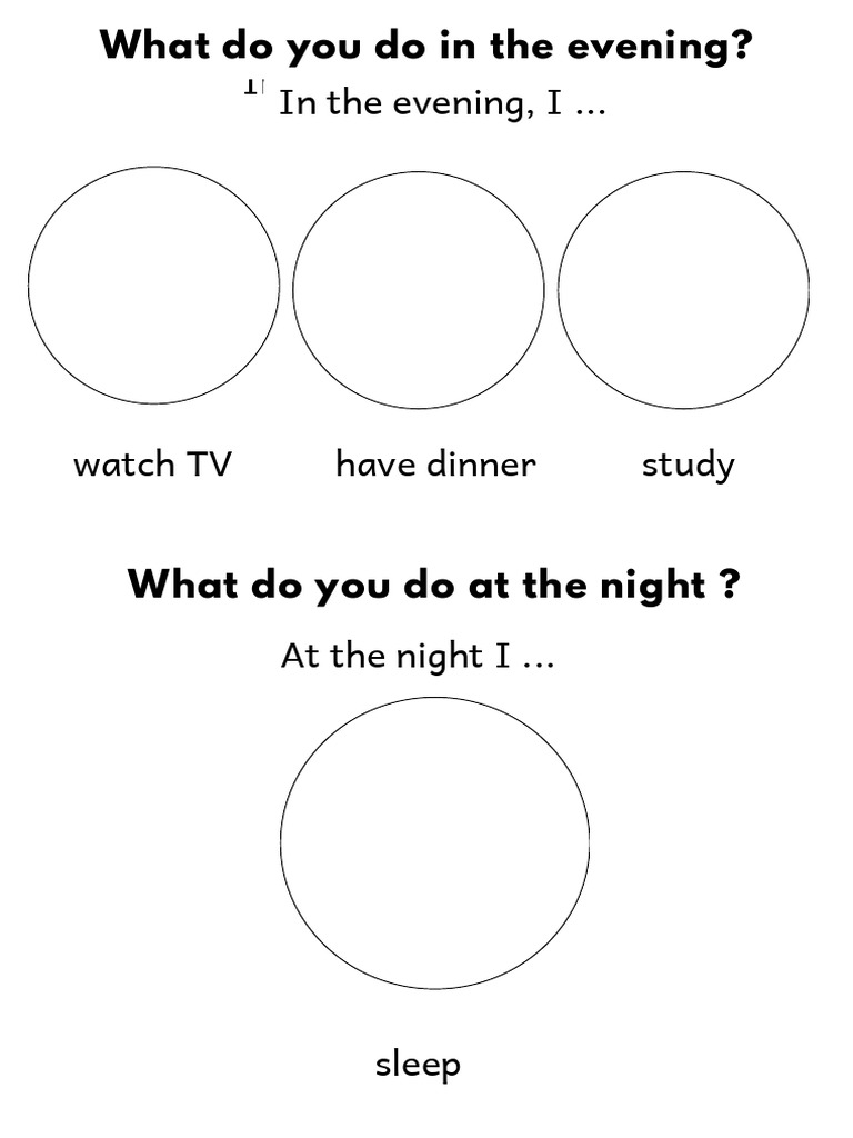 Worksheet Daily Routine - Evening | PDF