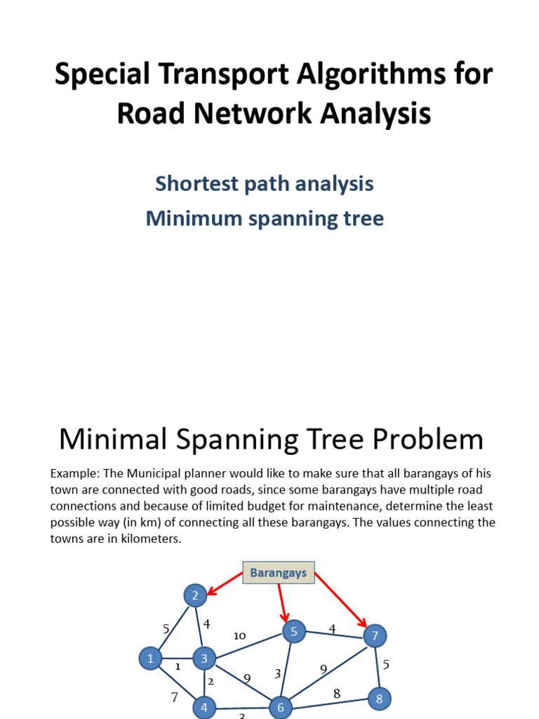 Special Transport Algorithms for Road Analysis | PDF | Computational ...