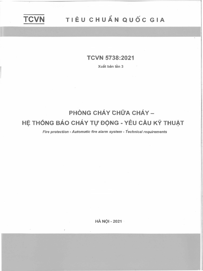 Bản Tra Tcvn 5738-2021-He Thong Bao Chay Tu Dong - Yeu Cau Ky Thuat | PDF