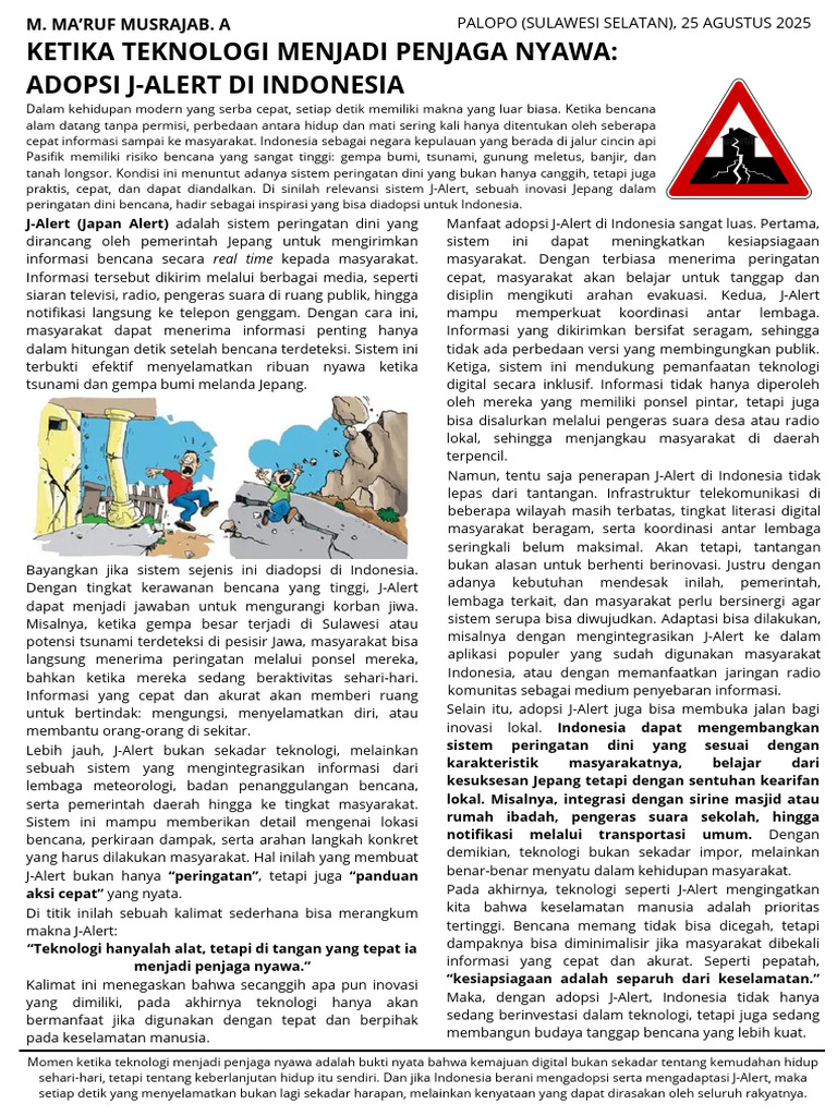 Adopsi J-Alert untuk Keselamatan Bencana | PDF