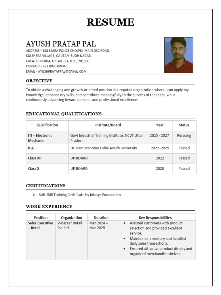 Ayush Pratap Pal Resume 2023 | PDF
