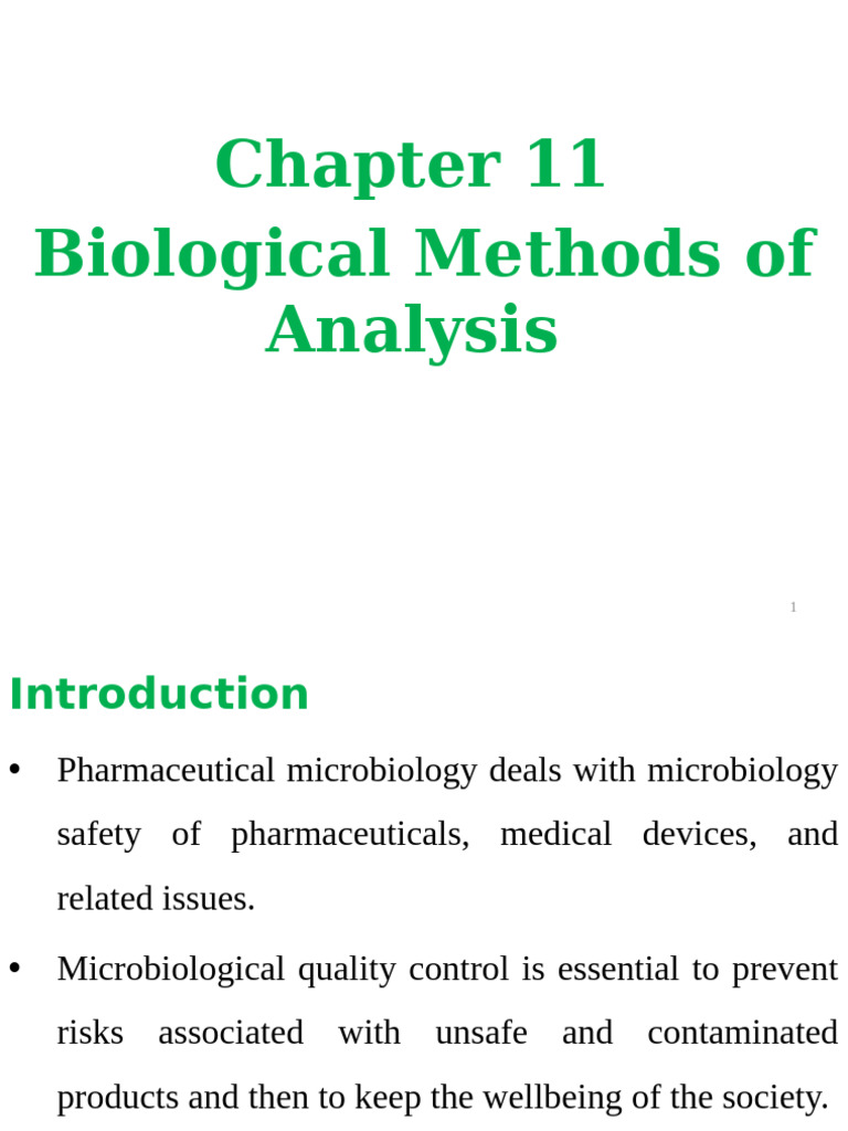 Biological Analysis Methods in Pharmaceuticals | PDF | Growth Medium ...