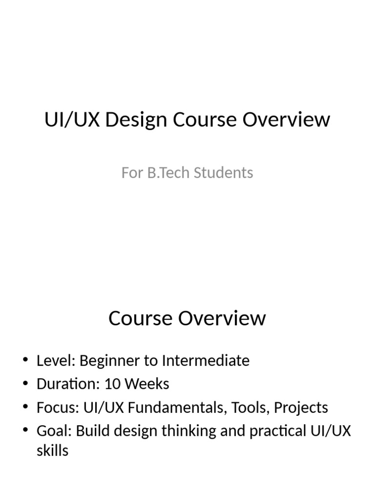 UI UX Course Presentation | PDF