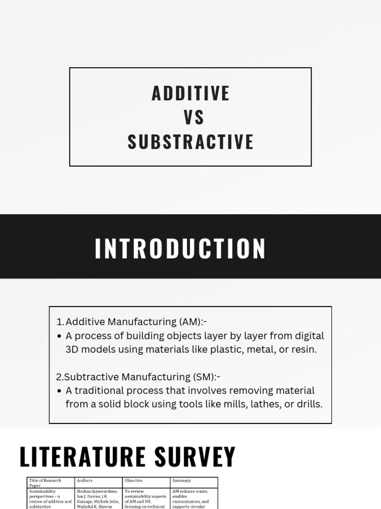 Additive Vs Subtractive Manufacturing | PDF