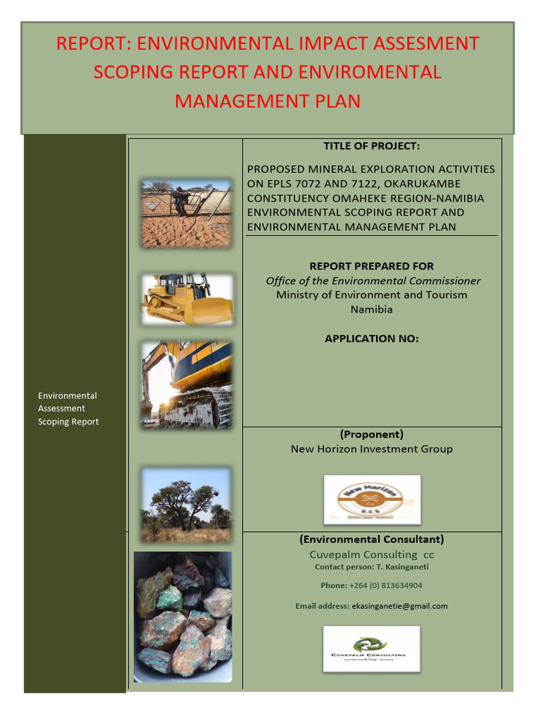Environmental Scoping Report for EPL 7072/7122 | PDF | Environmental ...