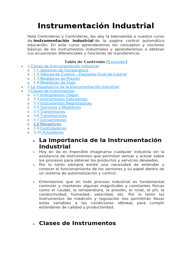Curso de Instrumentación Industrial | PDF | Presión | Medida de presión