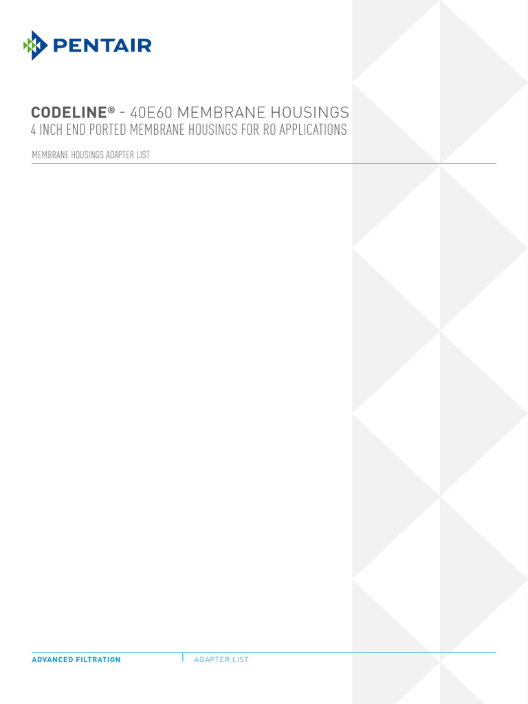 Membrane Housing Adapter List for RO | PDF | Membrane | Process Engineering