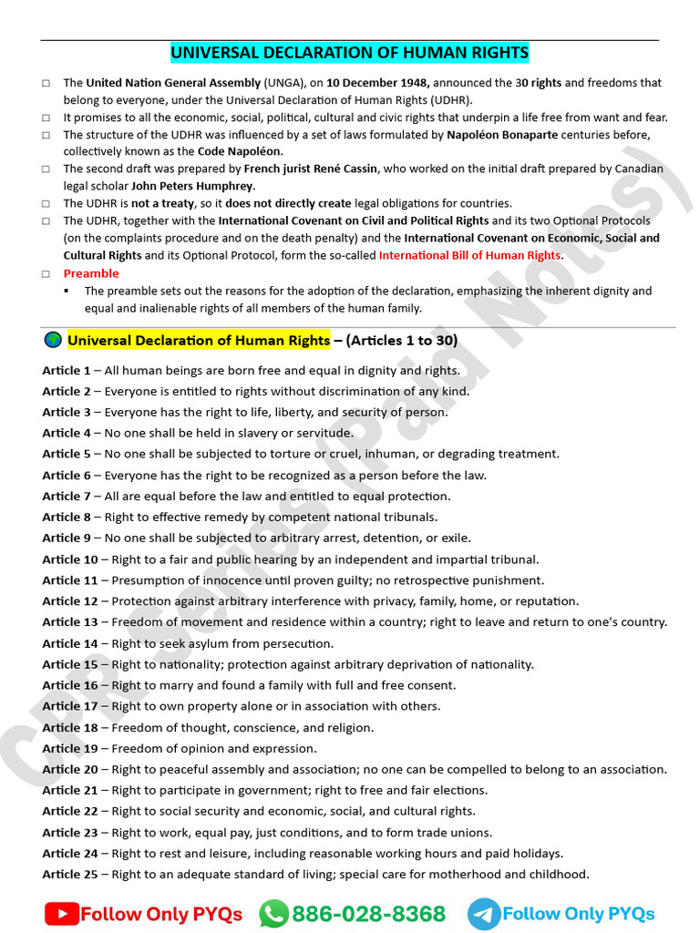 Universal Declaration of Human Rights Overview | PDF | Human Rights ...
