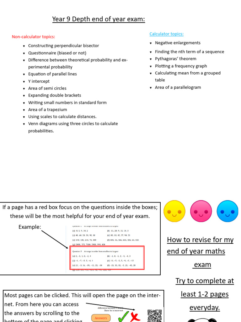 Year 9 End of Year Revision Booklet | PDF | Elementary Geometry ...