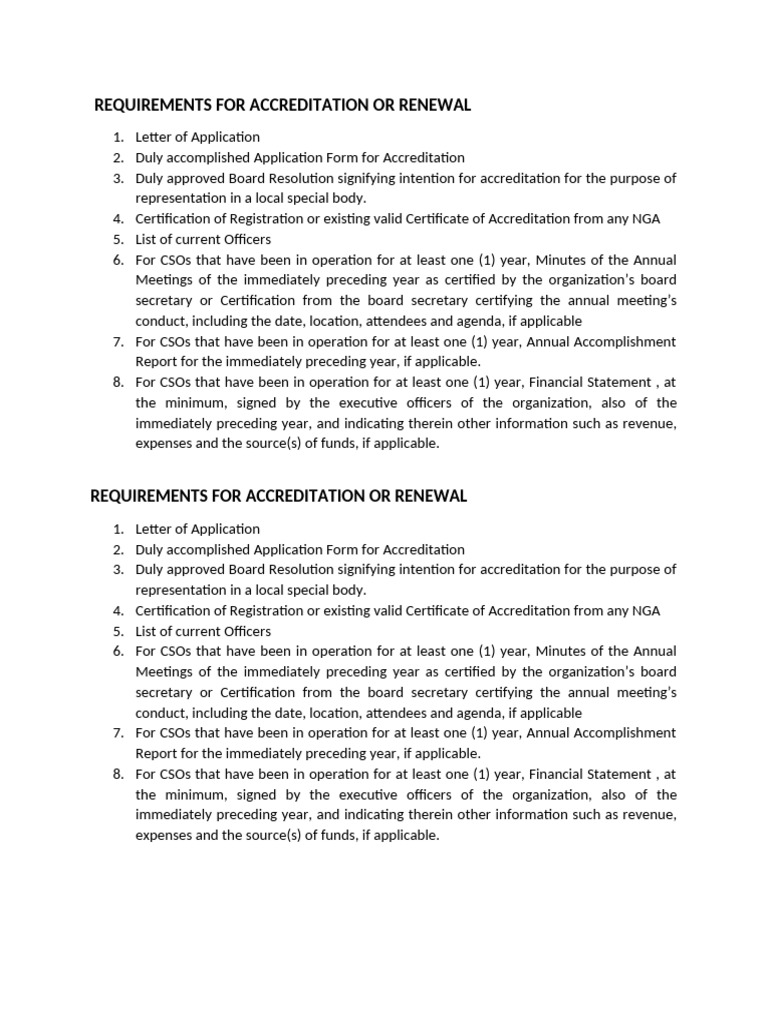 CSO Accreditation Requirements Guide | PDF