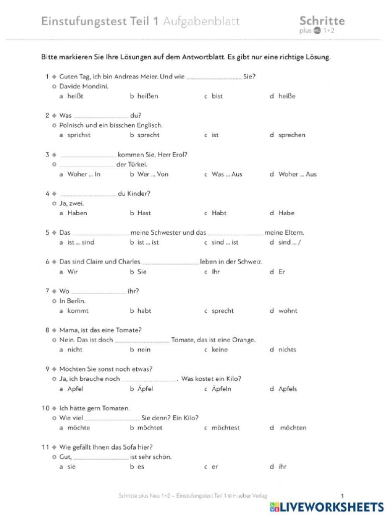 General Test A1 | PDF