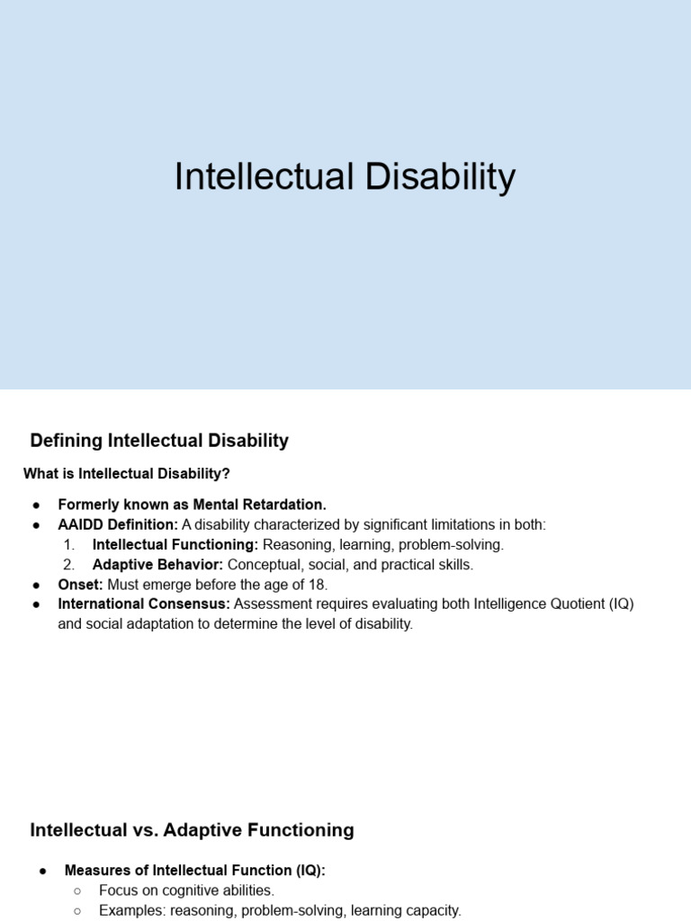 Understanding Intellectual Disability | PDF | Intellectual Disability ...