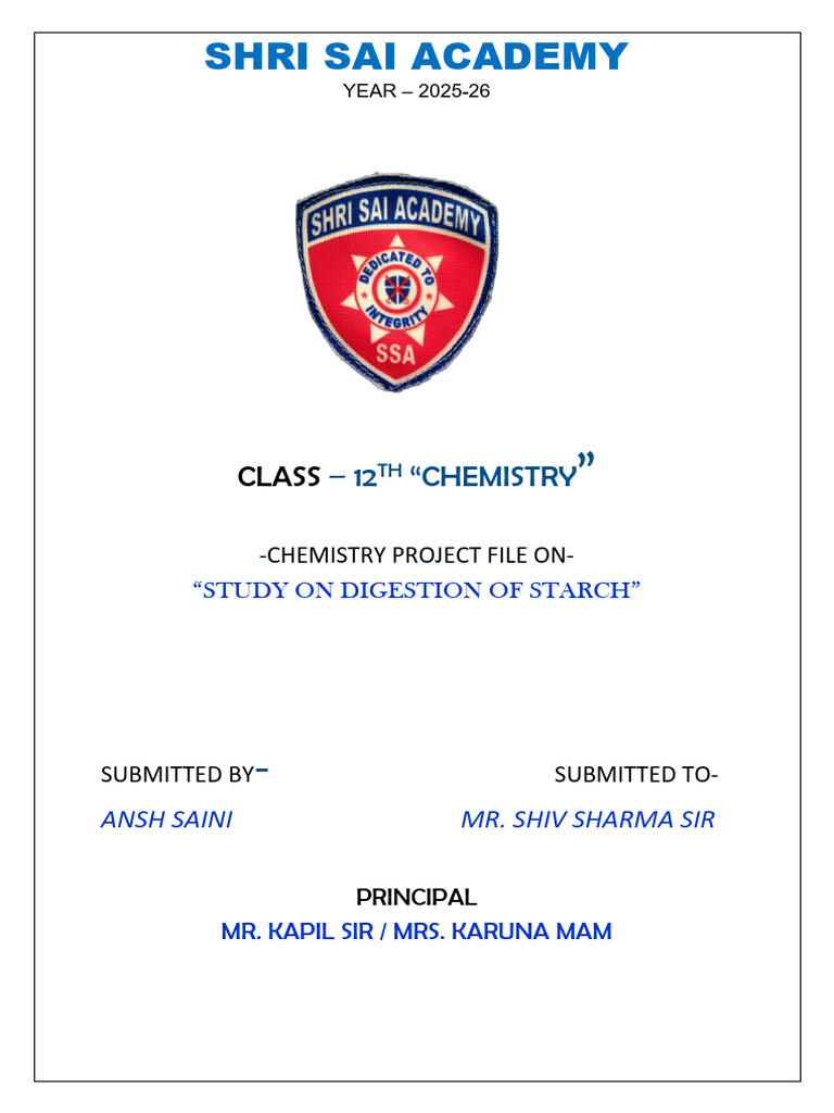 Ansh Chemistry Front Page | PDF