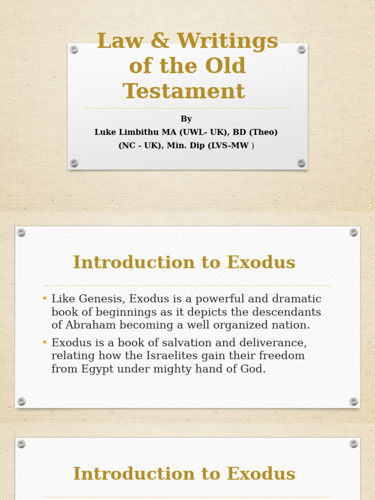 Introduction To Exodus | PDF | Book Of Exodus | The Exodus