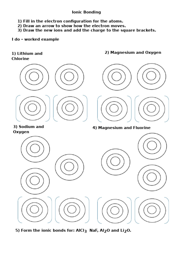 Ionic Bonding Worksheet | PDF