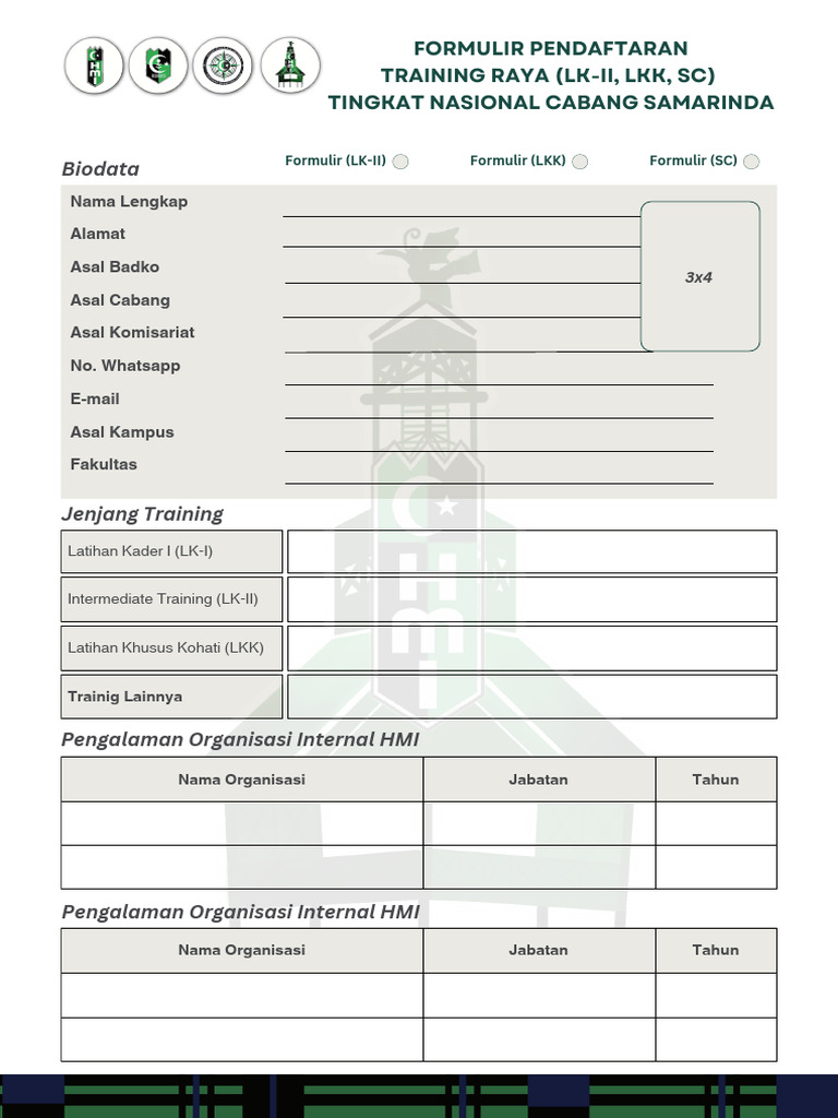 Formulir Pendaftaran Training HMI | PDF
