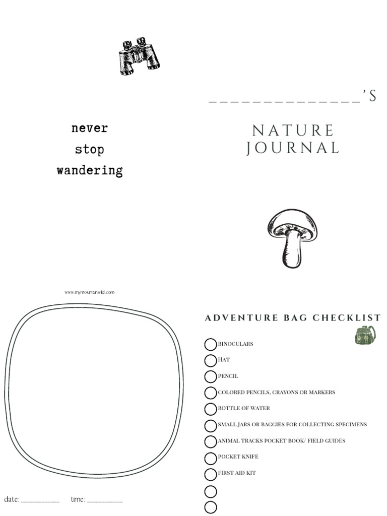Nature Journal Adventure Checklist | PDF | Leaf | Chess