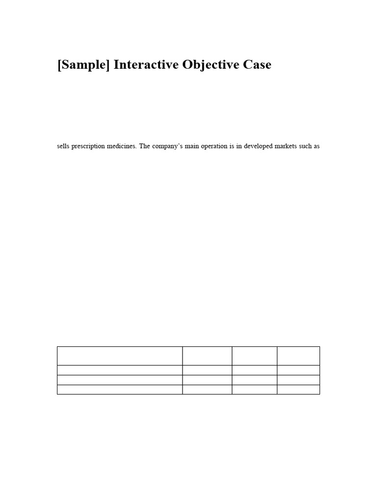 (Sample) IBO Interactive Objective Case | PDF | Prescription Drugs ...