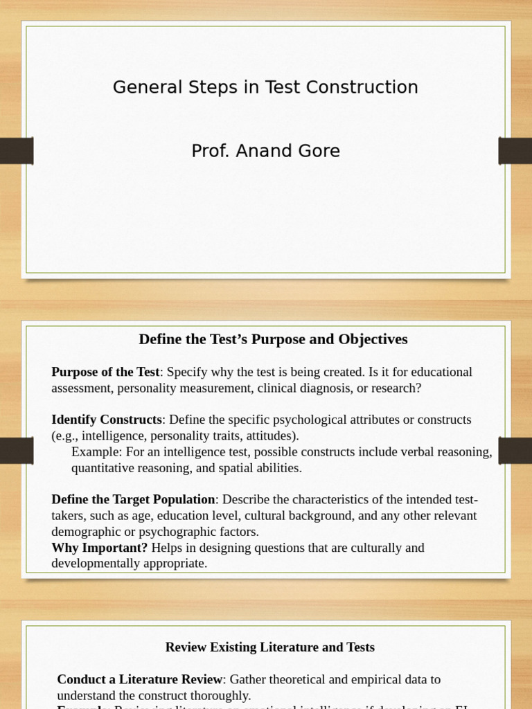 General Steps in Test Construction | PDF | Validity (Statistics ...