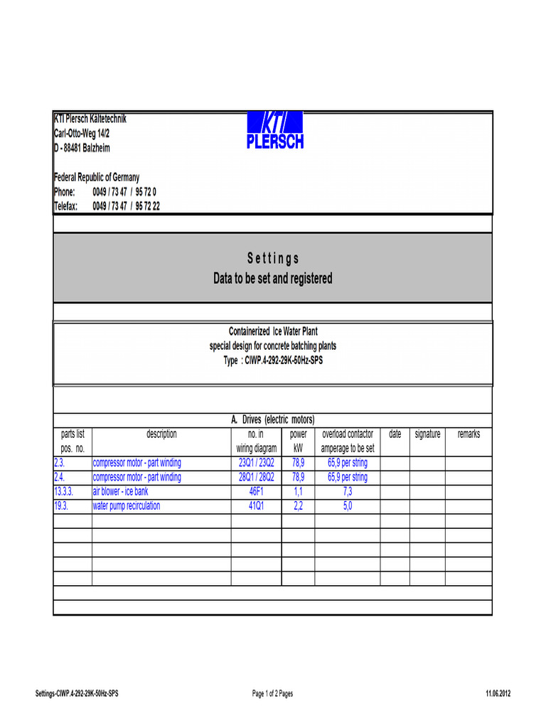 Ice Water Plant Settings Guide | PDF | Mechanical Engineering ...