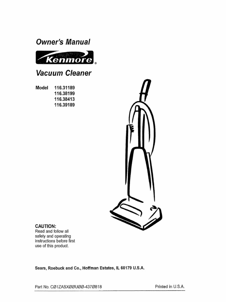 Kenmore Vacuum Cleaner Owner's Manual | PDF | Vacuum Cleaner