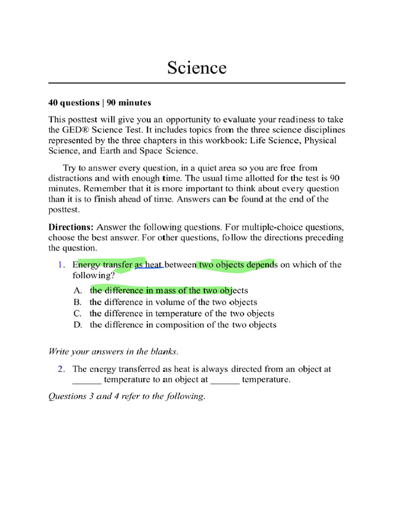 Science Final Test | PDF