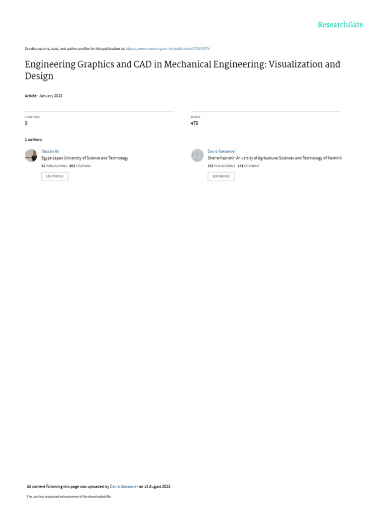 Engineering Graphics and CAD in Mechanical Engineering: Visualization and Design | PDF ...