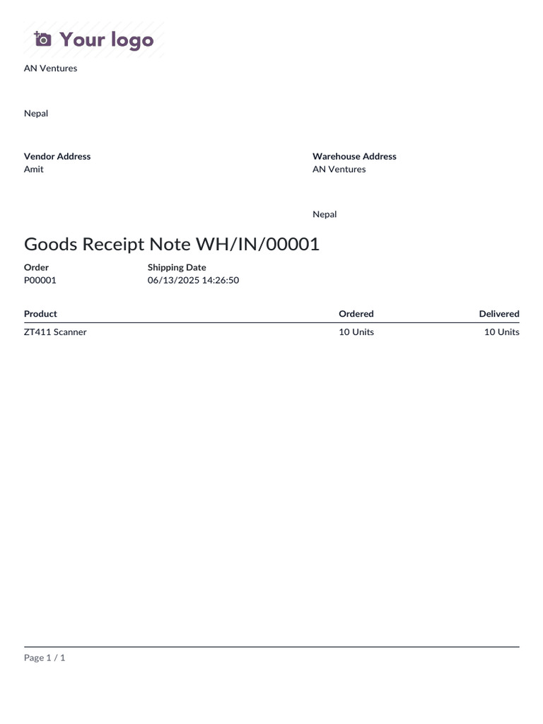 Delivery Slip - Amit - WH - IN - 00001 | PDF