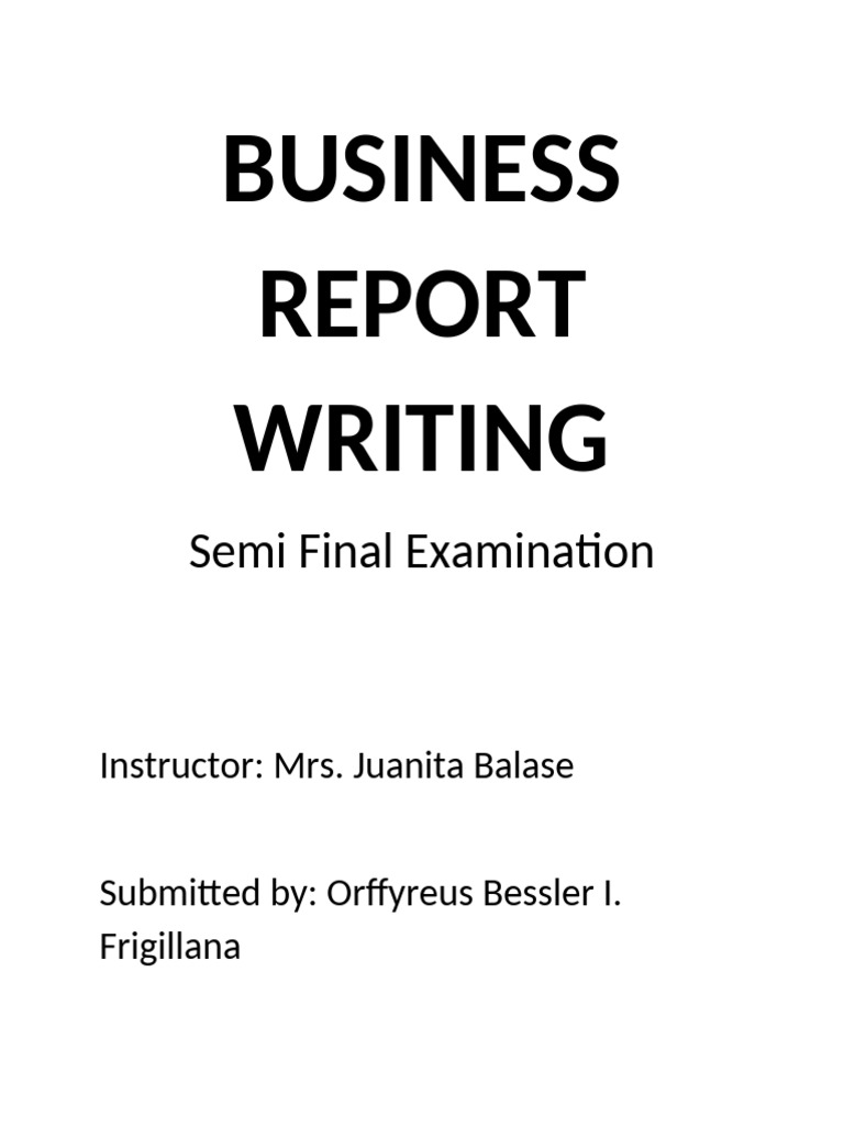 Business Report Writing Cover | PDF