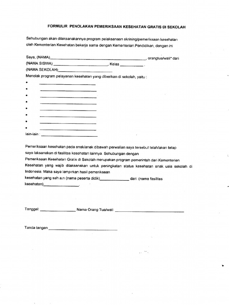 Form Skrining PKG | PDF