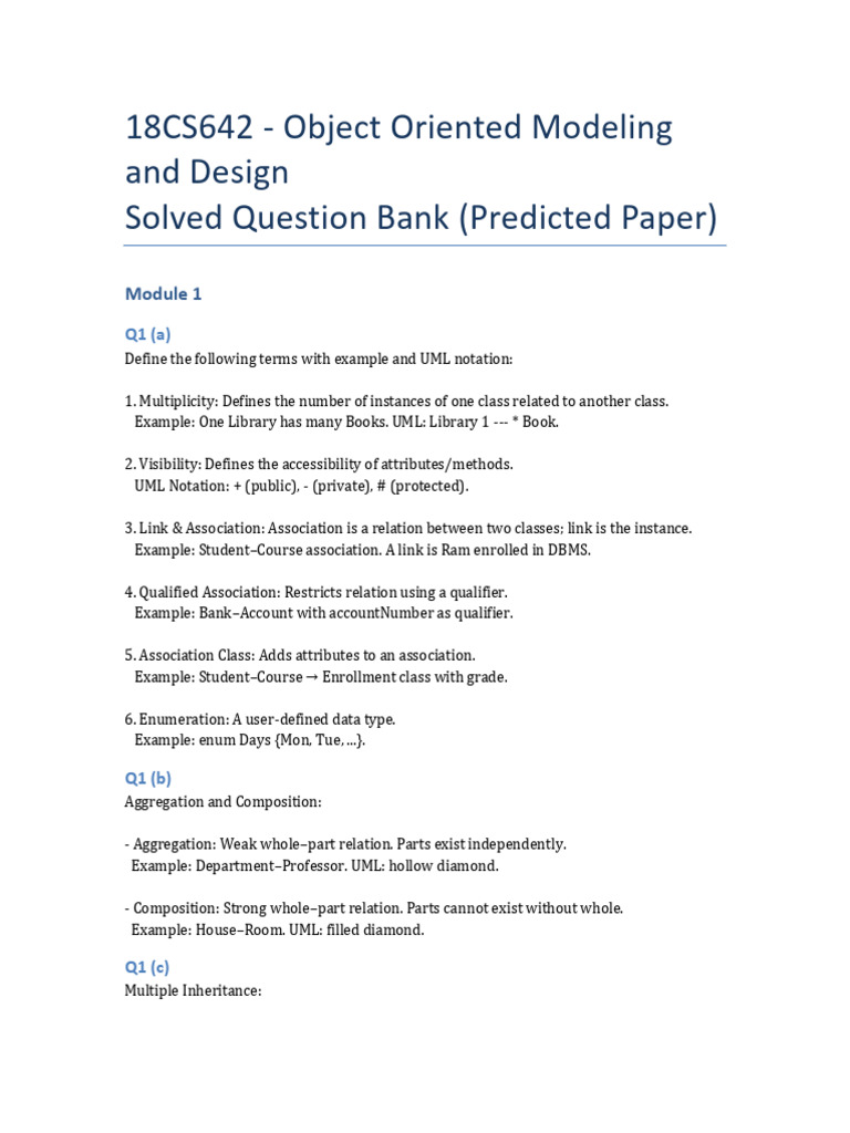 18CS642 Solved Booklet Expanded | PDF | Class (Computer Programming ...