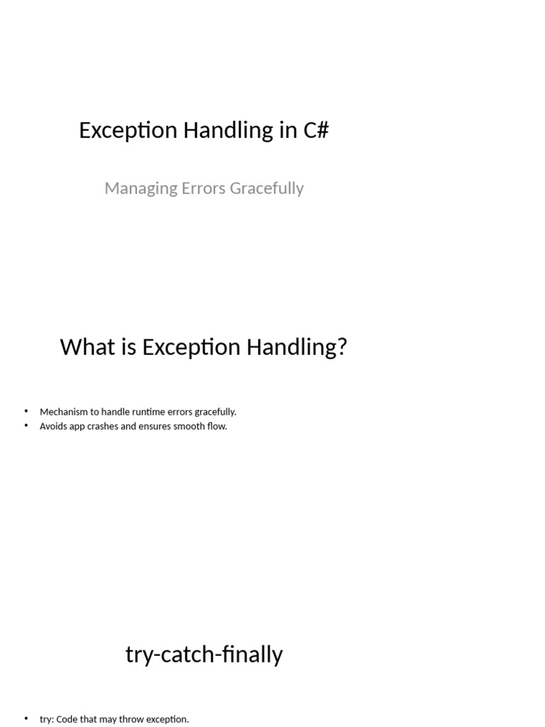 Exception Handling | PDF