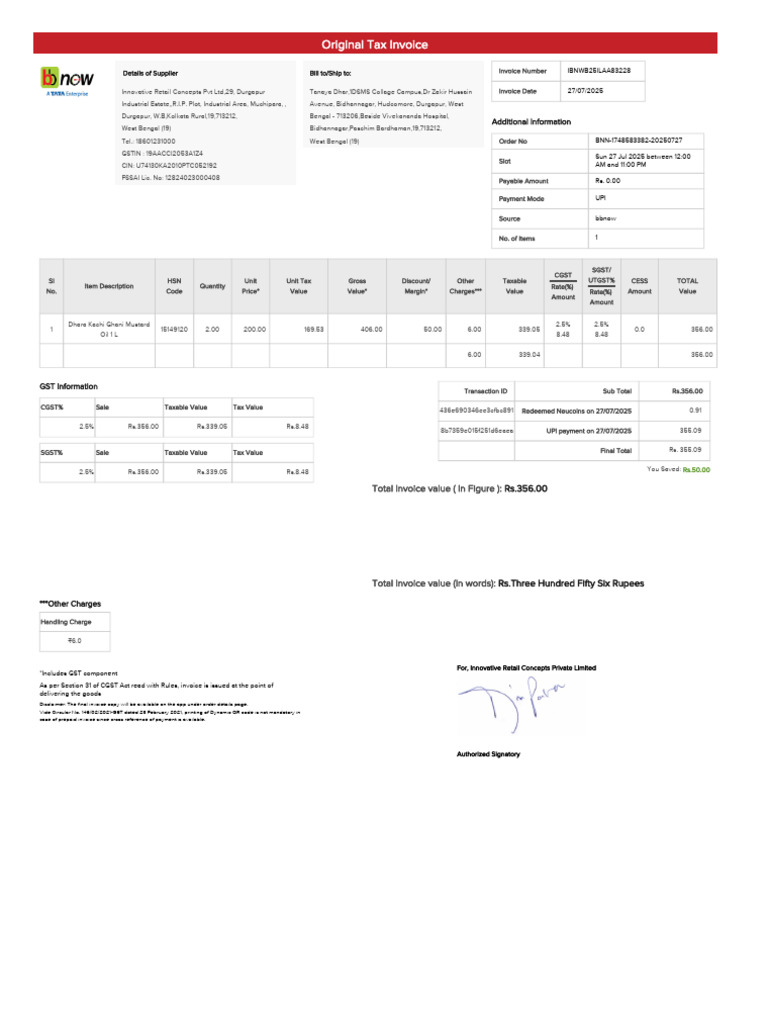 Invoice From BB 1748583382 | PDF | Invoice | Government Finances