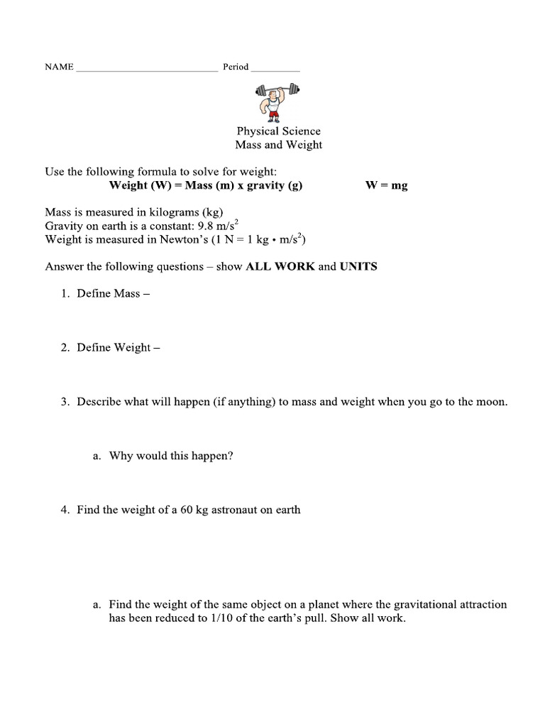 Mass Weight Gravity Ws | PDF