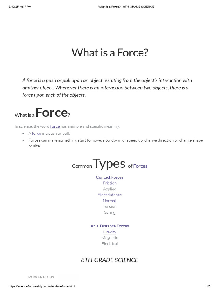Understanding Forces for 8th Grade | PDF | Force | Mechanical Engineering
