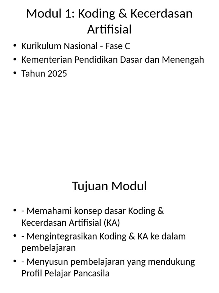 Presentasi Modul 1 Koding Dan KA | PDF