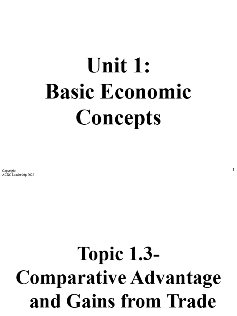 Comparative Advantage Worksheet Guide | PDF | Opportunity Cost ...