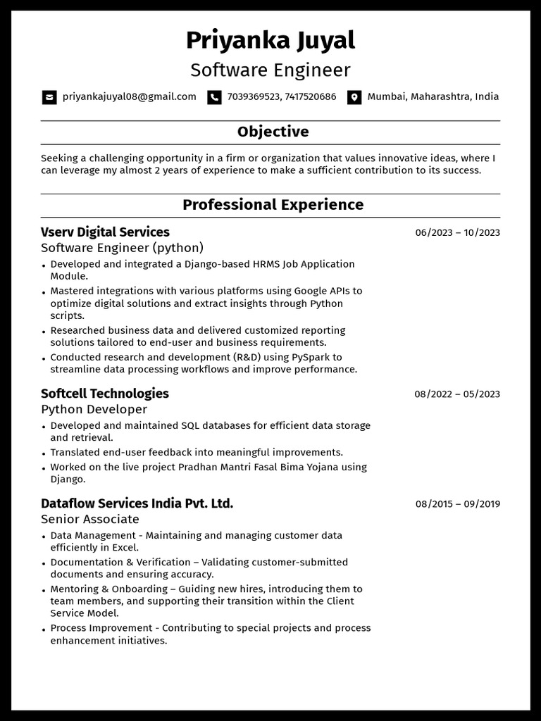 Priyanka Juyal FlowCV Resume 20250718 | PDF | Databases | Apache Spark