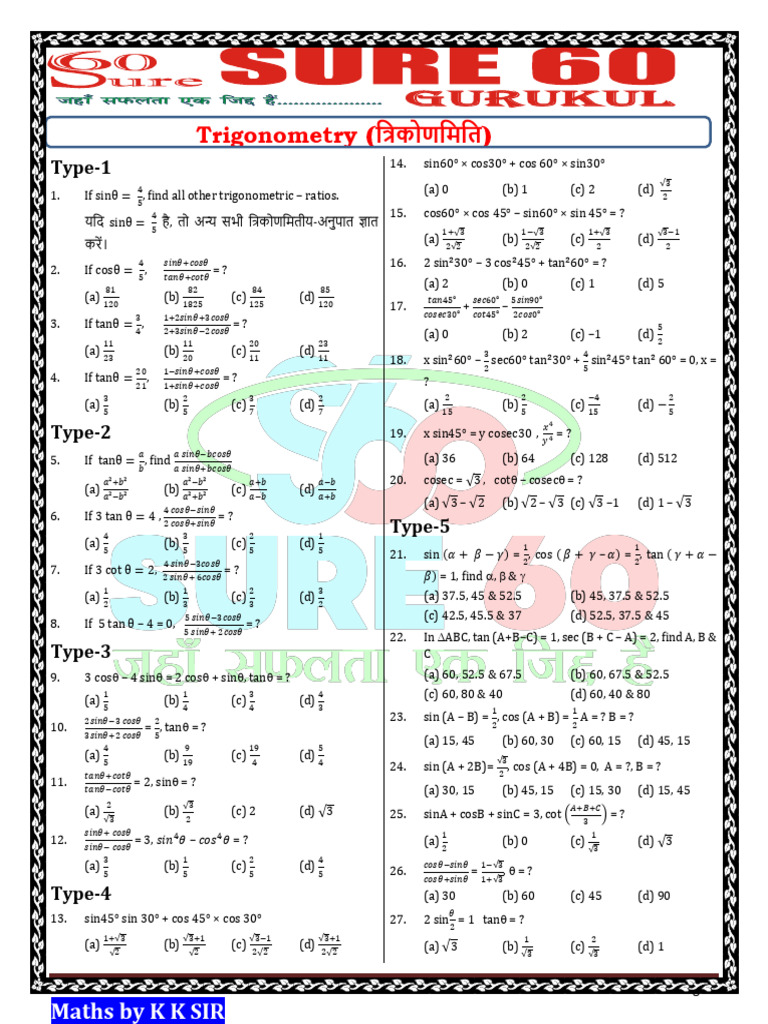 Inverse Trigonometry Formulas Guide | PDF | Trigonometry | Chess