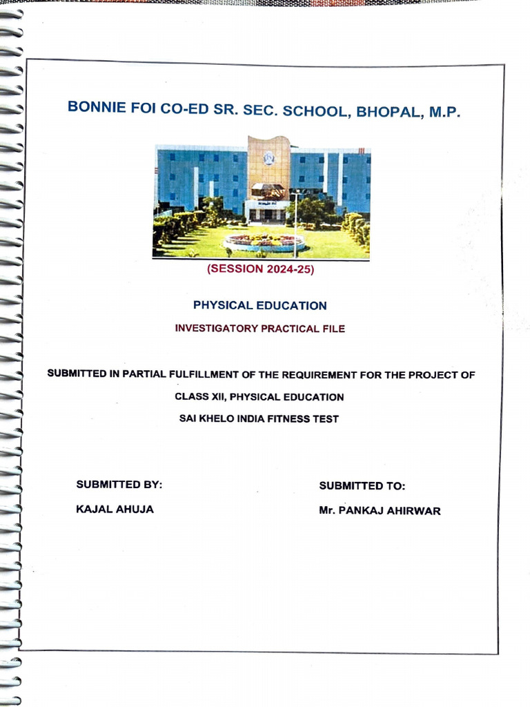 Physical Education Practical File 12th Class | PDF