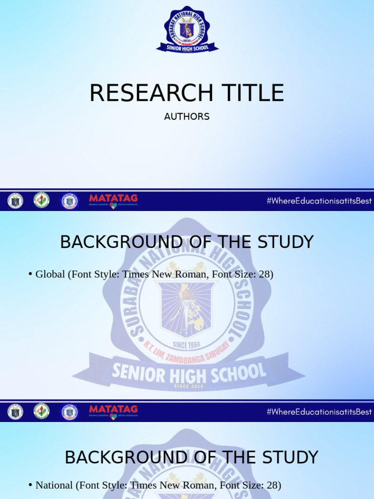 Surabay NHS SHS Title Defense Template | PDF