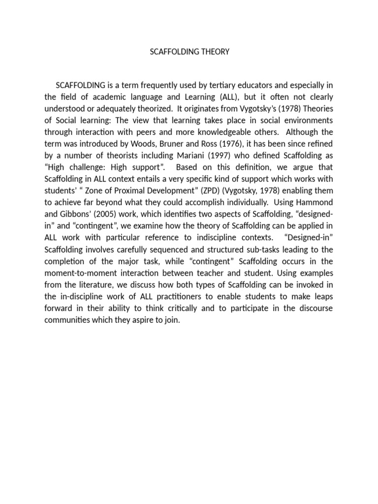 Scaffolding Theory | PDF