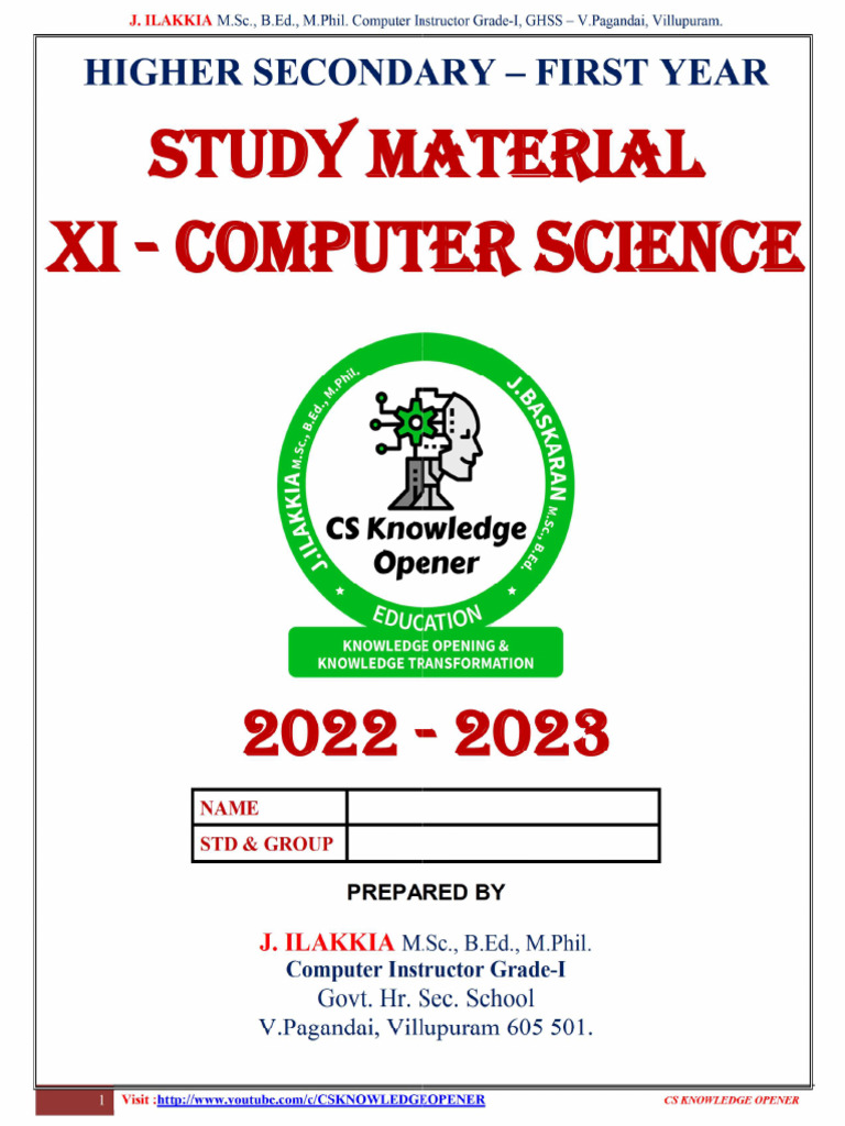 XI-CS-EM-STUDY-MATERIAL-2022-2023-1-162 | PDF