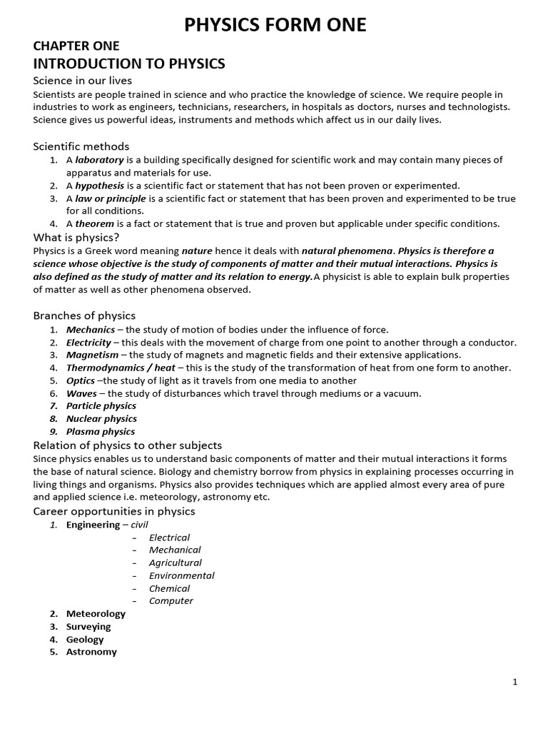 Physics Form 1-3 | PDF | Weight | Force