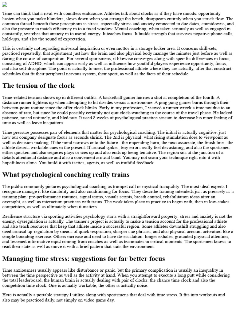 Mental Coaching For Sports Performance and Resilience: Coping ...