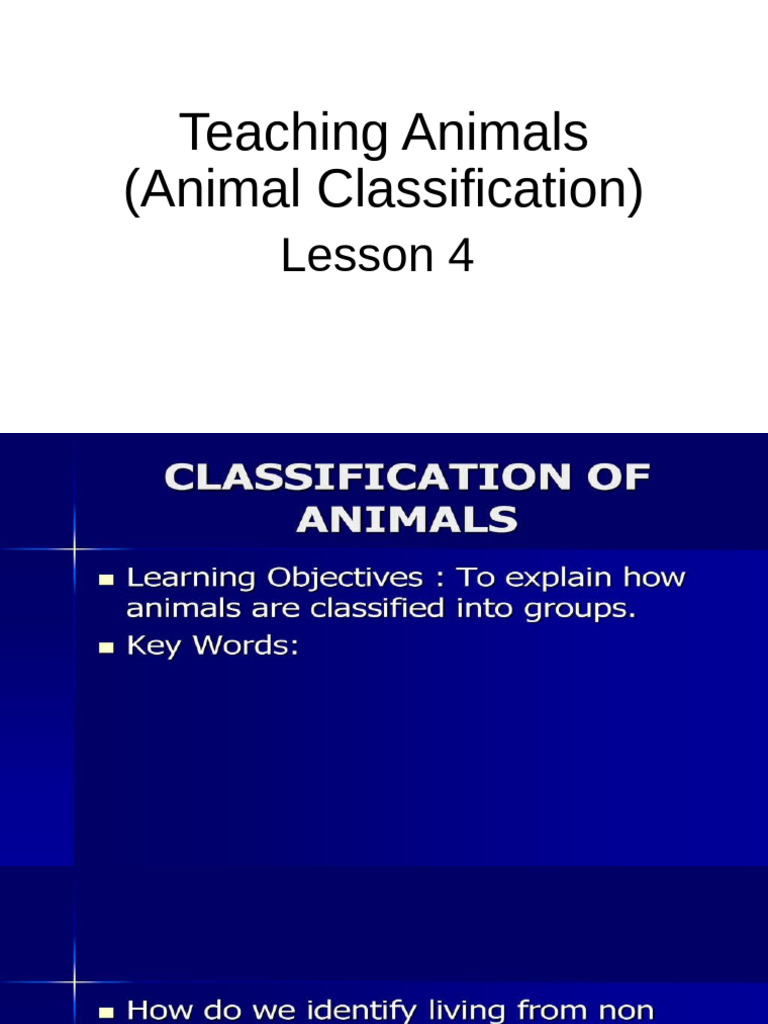 Lesson 4 Teaching Animals Animal Classification | PDF