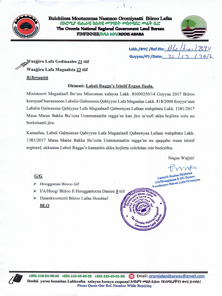 Waajjira Lafaa Godinaalee 21 Tiif | PDF